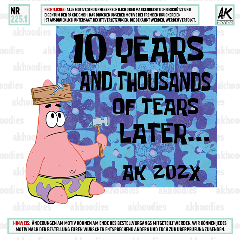 SPONGEBOB SCHWAMMKOPF PATRICK 225.1 AK Abschluss-Pullis Abi-Pullis & Shirts